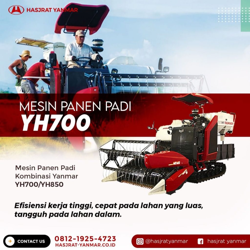 Deskripsi Produk: Mesin Panen Padi Yanmar YH 700 - Hasjrat Yanmar