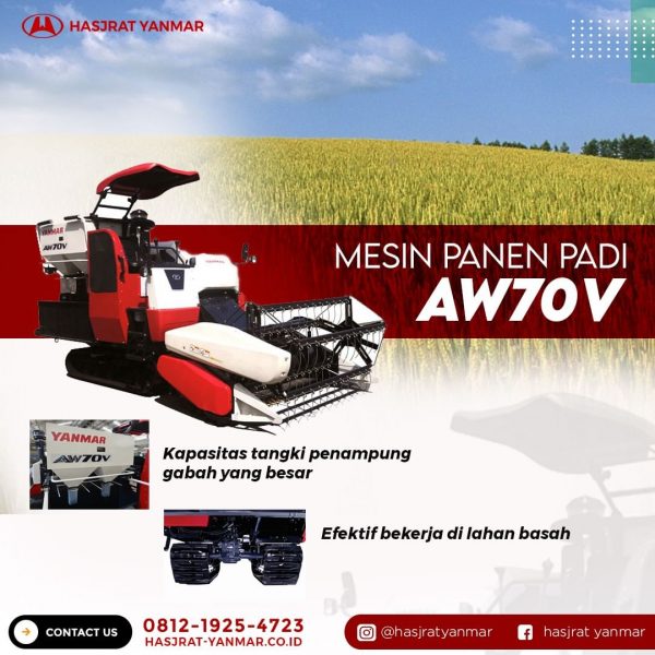 Deskripsi Produk: Mesin Panen Padi Yanmar AW70V - Hasjrat Yanmar