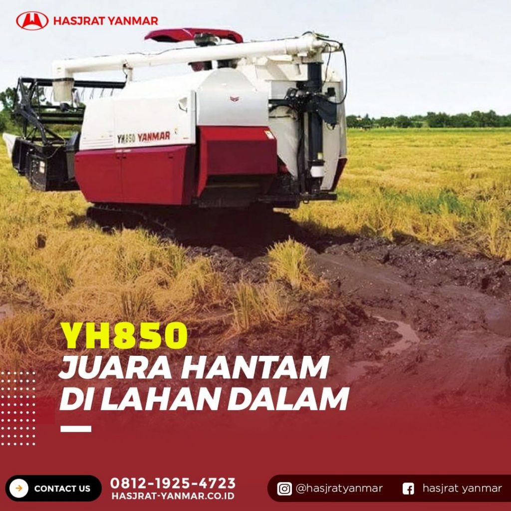 Jagonya Hantam di Lahan Dalam! Inilah Mesin Panen Padi Yanmar YH850 - Hasjrat Yanmar