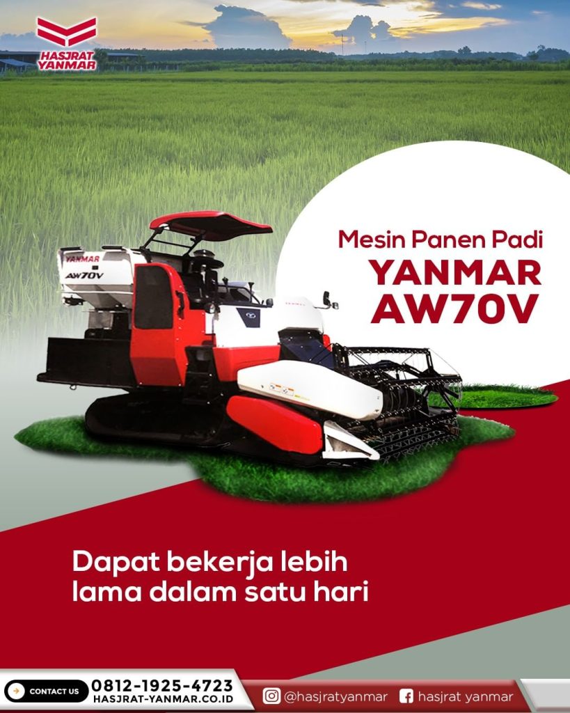 Mesin Panen Padi Yanmar AW70V: Siap Bekerja Lebih Lama Dalam Sehari!